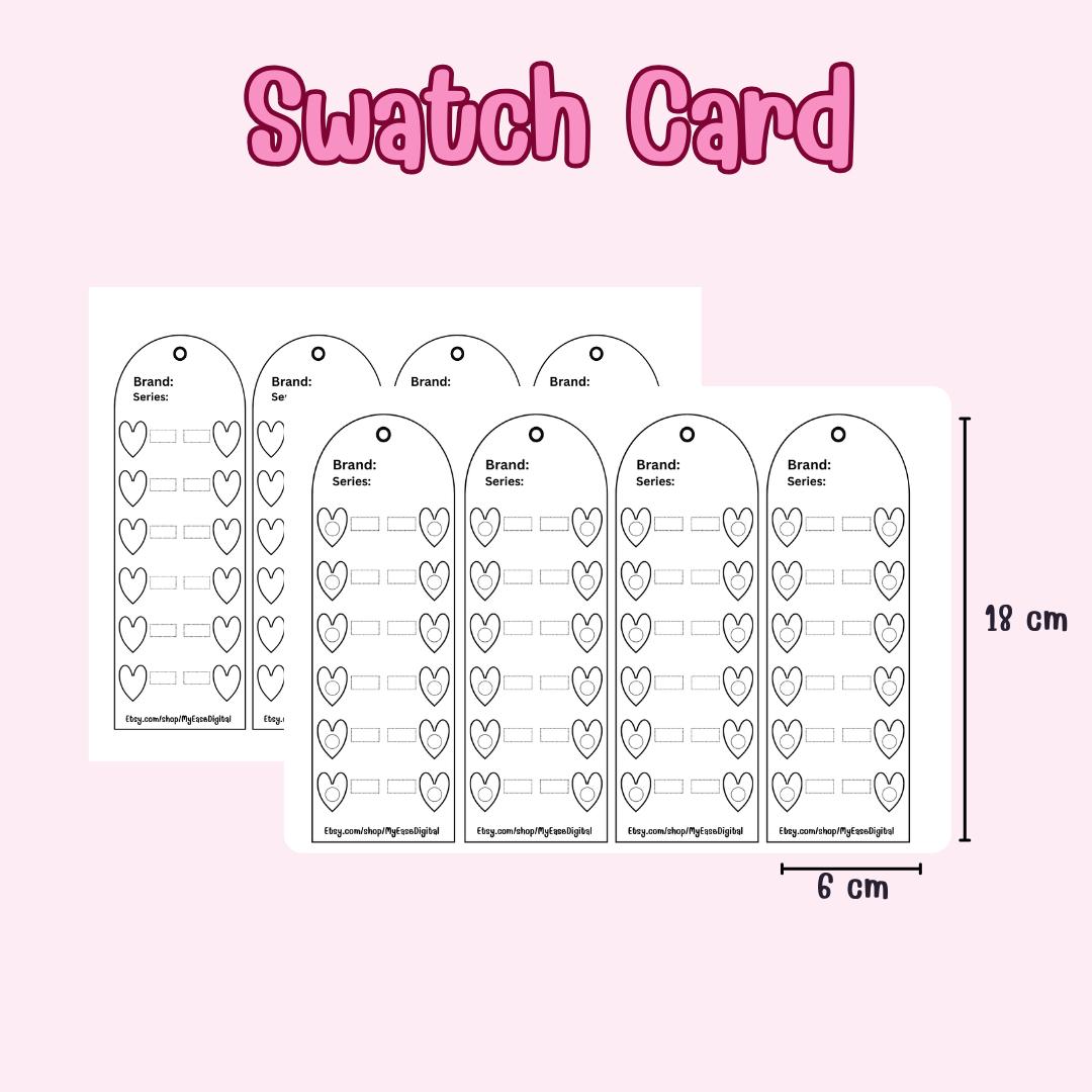 Blank Swatch Card Printable | Marker Swatch Template PDF | 12 Colors ...