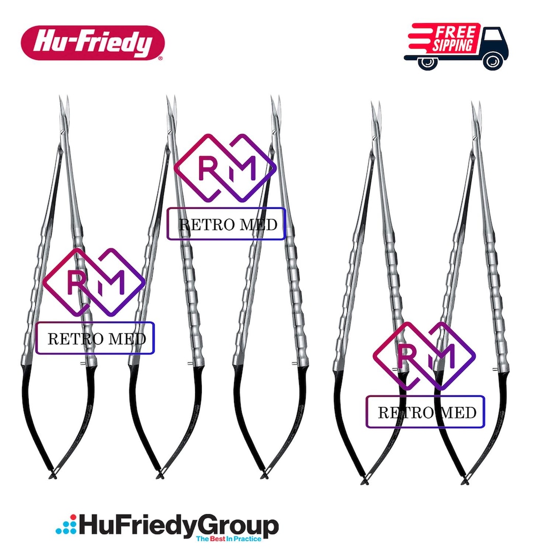 5 Pcs Curved Micro Castro Scissors | Microsurgical | 18 Cm | SPV HU ...