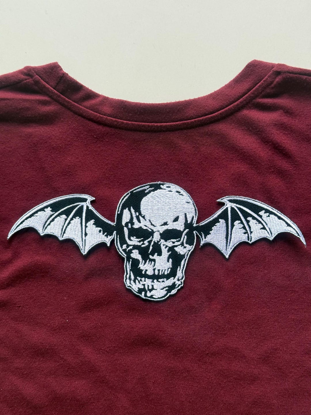 Avenged Sevenfold Patch: Skull Wings Logo, Embroidered Iron-on (3.5x9 ...