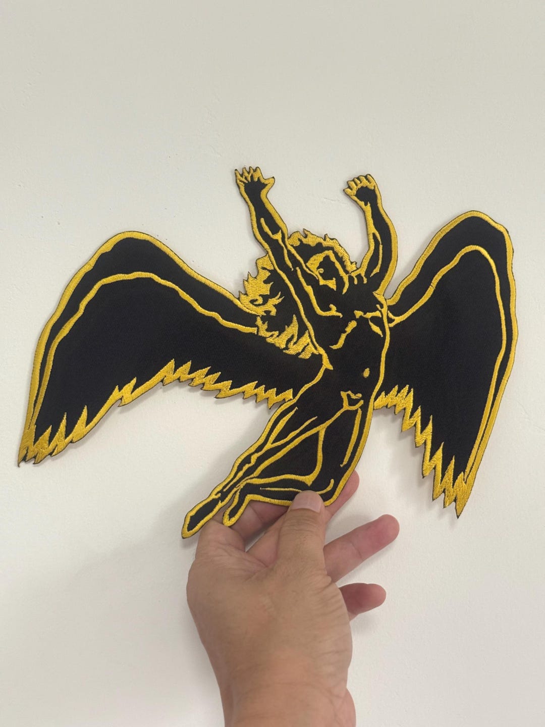 Led Zeppelin Band Music Logo Wings Fly Winged Man Symbol Embroidery ...