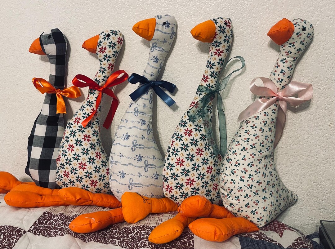 Handsewn Geese, Home Decor Plush Goose - Etsy