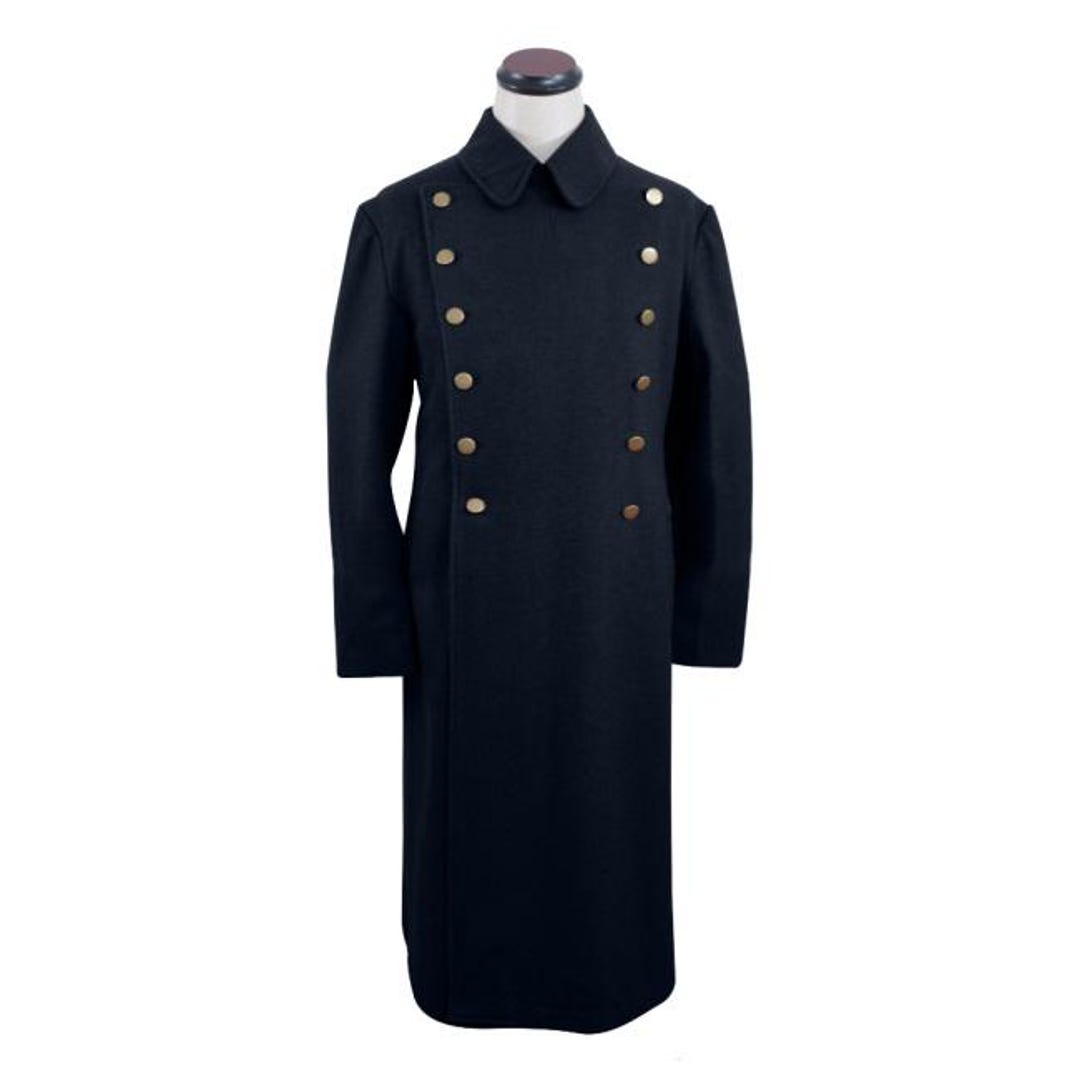 Men's Deep Blue Wool Overcoat: Military Inspired M1886 Long Coat - Etsy