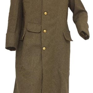 Men's Military Inspired Brown Wool Greatcoat: Men's Long Overcoat - Etsy