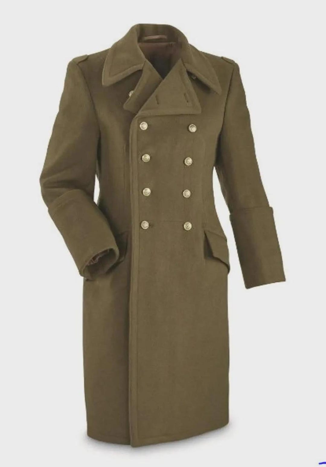 Men's Military Inspired Brown Wool Overcoat: 1970's Wool Trench Coat - Etsy