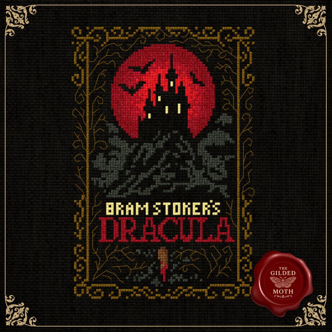 Counted Cross Stitch Pattern: Gothic Dracula Castle Vampire Design (PDF ...