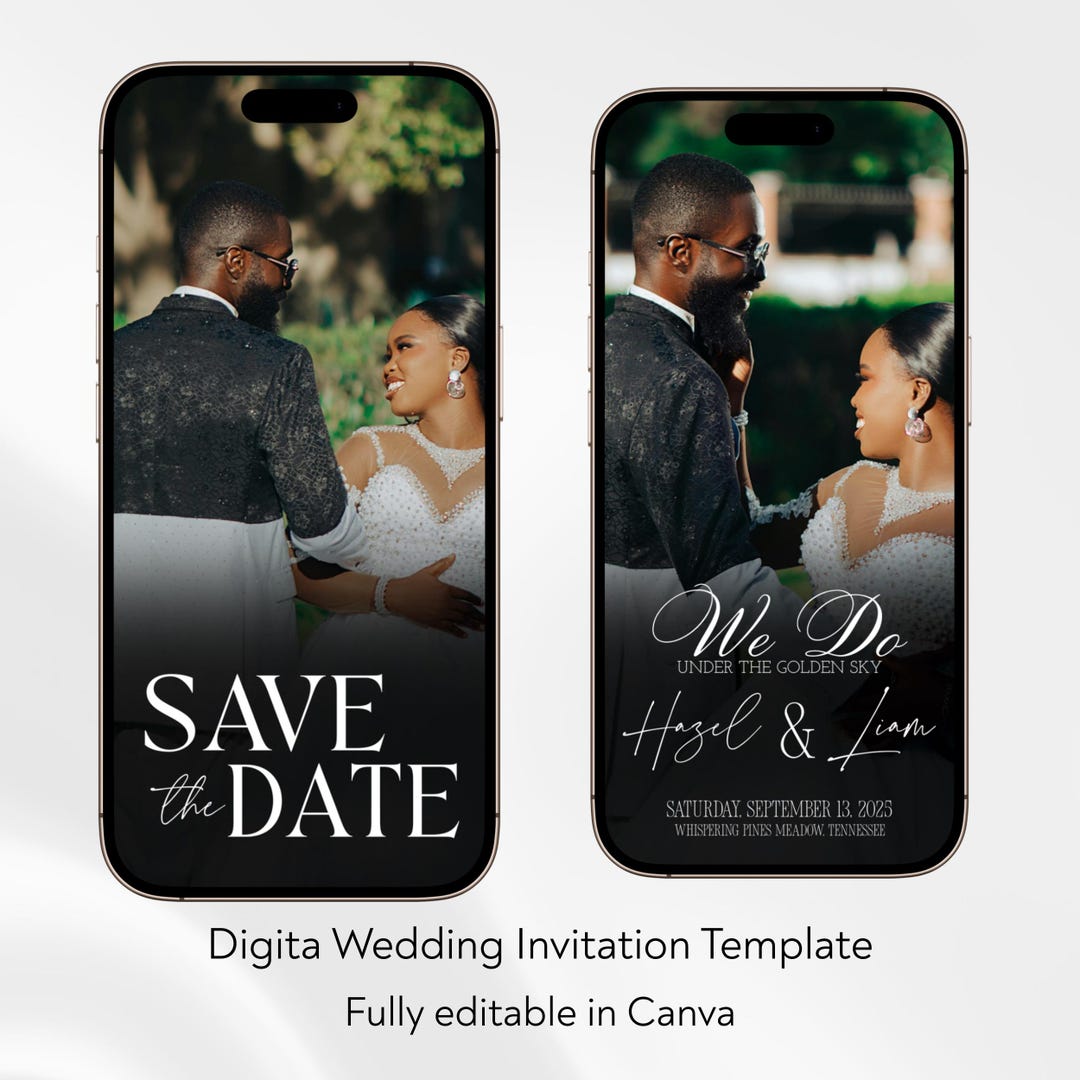Animated Save the Date Video Template | Canva Editable Digital Wedding ...