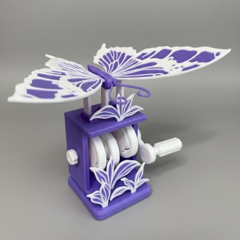 Flapping Dancing Butterfly Wings Hand-crank Fidget Toy – Interactive ...