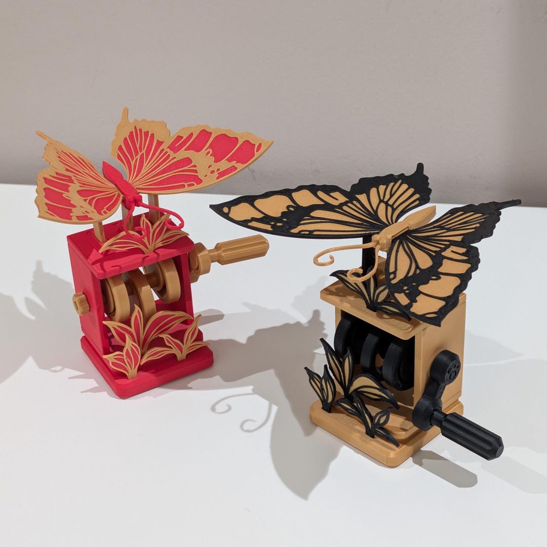 Flapping Dancing Butterfly Wings Hand-crank Fidget Toy – Interactive ...