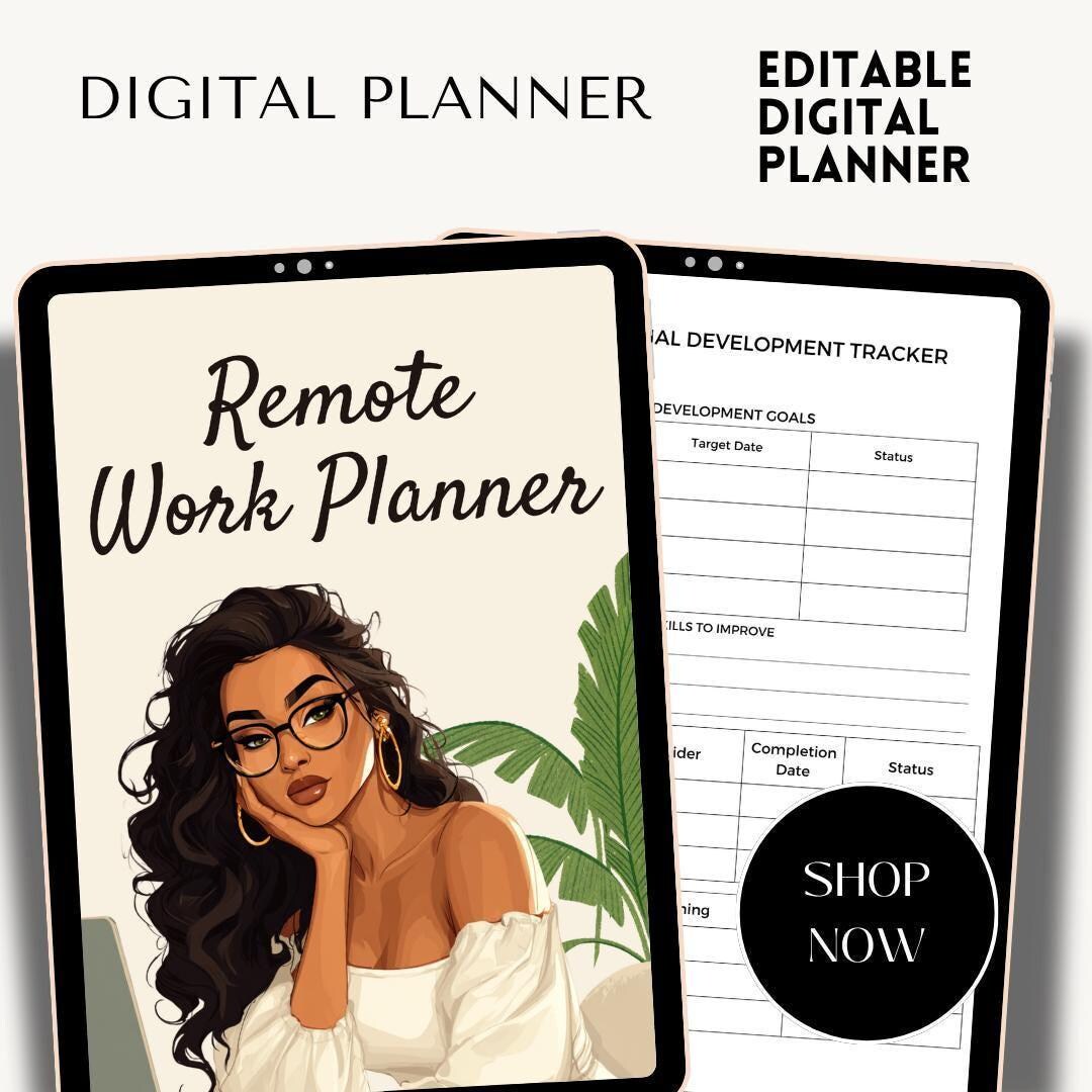 Remote Work Planner: Editable Canva Template With PLR/MRR (US Letter ...