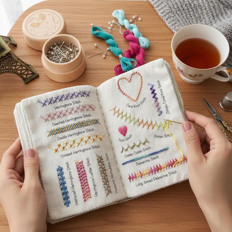Embroidery Stitch Book Kit – Beginner Hand Embroidery Set | DIY ...