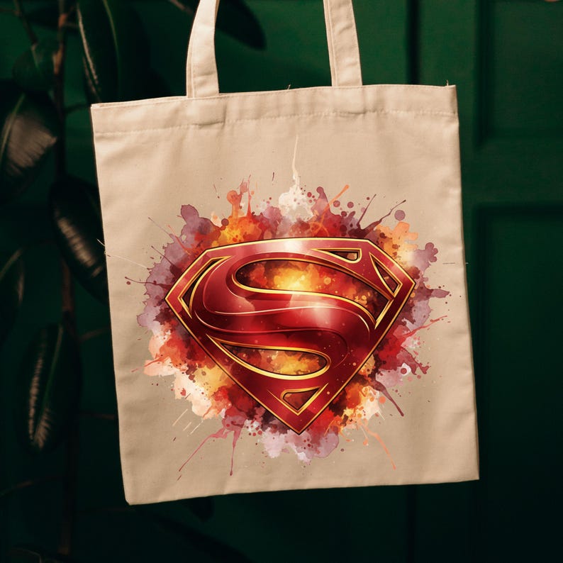 Watercolor Superman Logo PNG | Hero Emblem T-shirt Design (digital ...