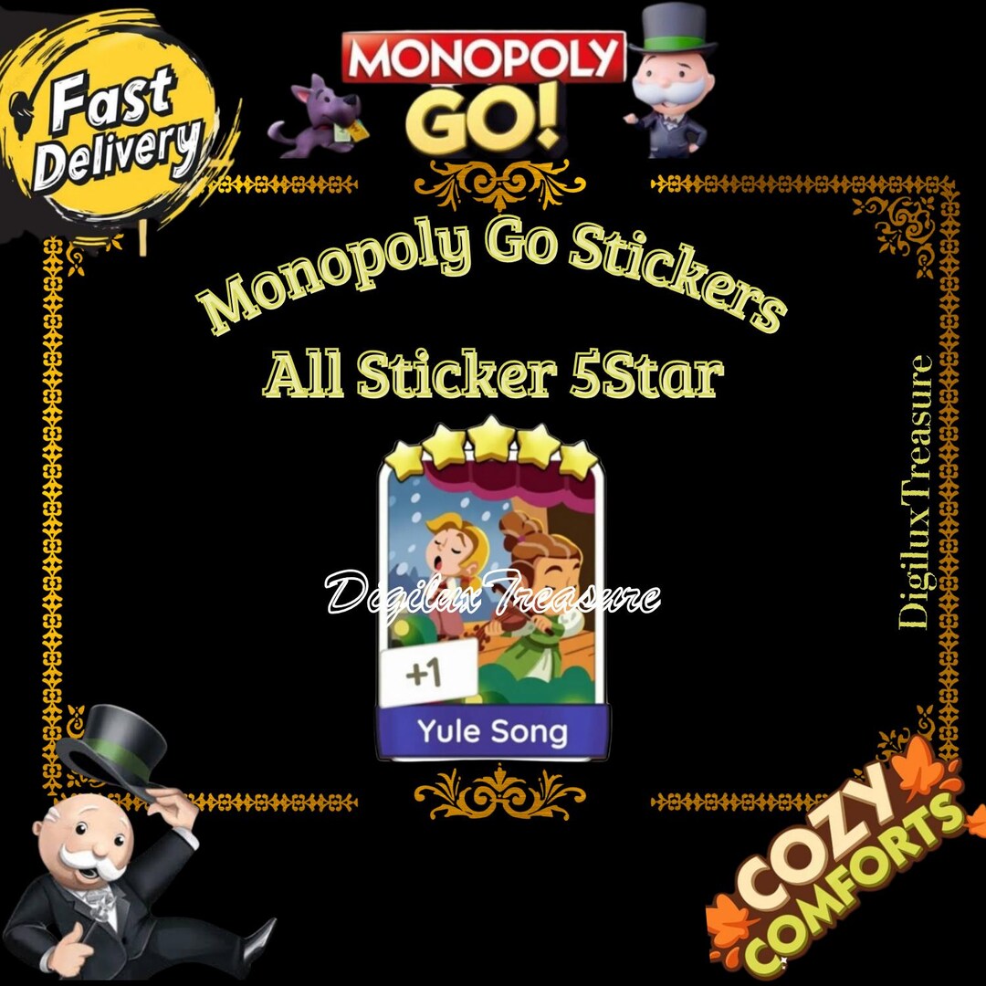Monopoly_go _ Cozy Comfort Album _ Yule Song _ 5stars Sticker. - Etsy
