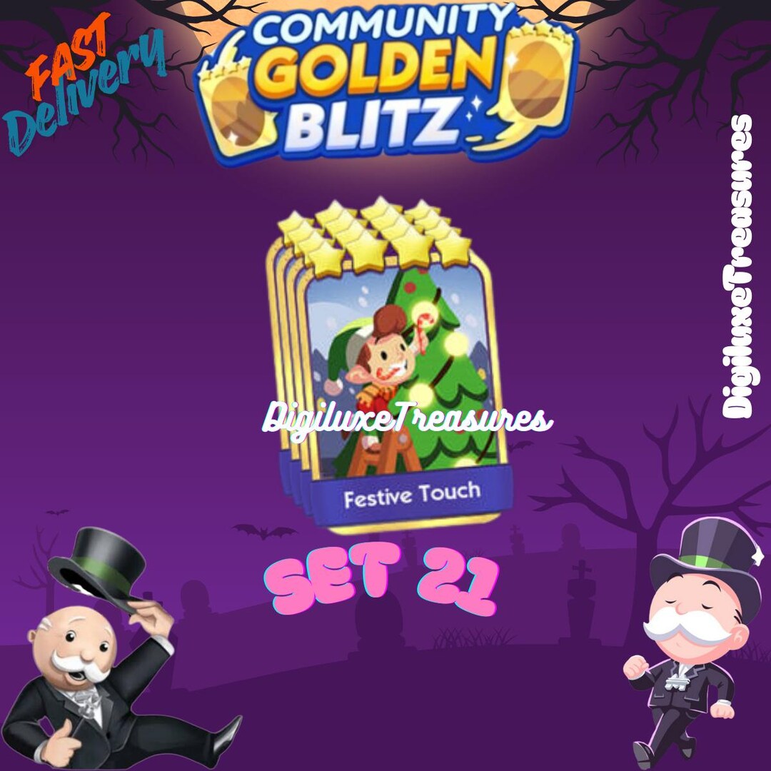 Festive Touch - Monopoly Go - Golden Blitz Event - 4 Star Stickers ...