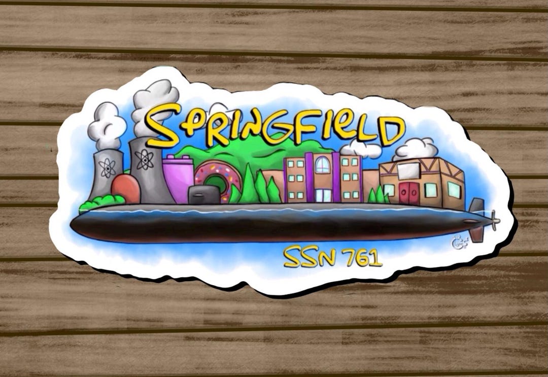 USS Springfield Submarine Sticker: Hand Drawn Waterproof Vinyl Decal - Etsy