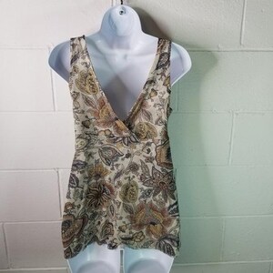 Vtg 90s Y2k Mesh Paisley Cross Front Sleeveless Tank Top Vintage 1990s ...