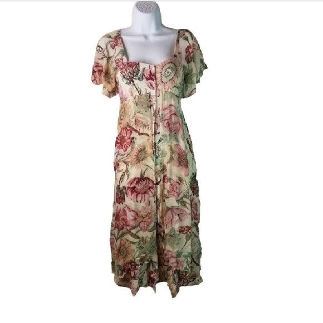 Vtg Gail Garner All That Glitters 90s Y2k Floral Retro Does 40s Midi ...