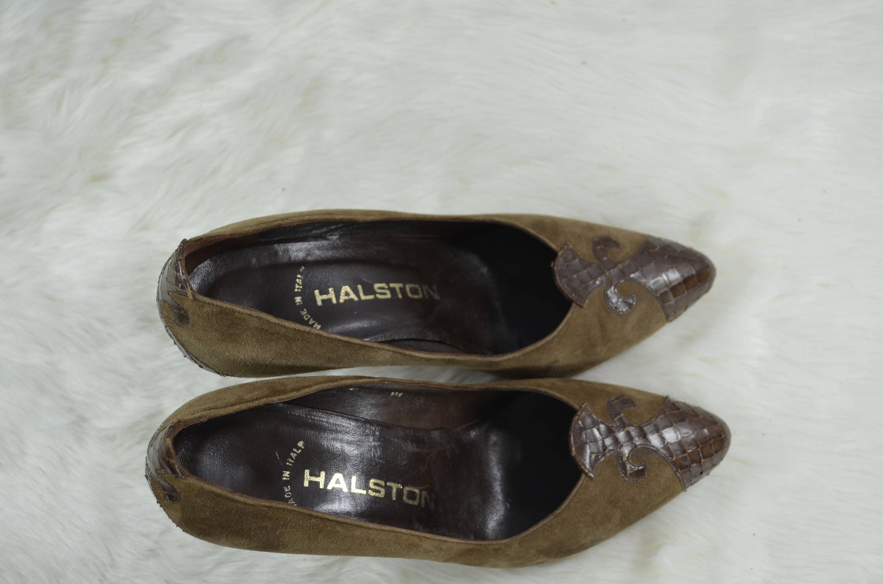 Vintage 1980s Halston Pumps, Vtg 80s Halston Heels, Vtg 80s Brown Suede ...