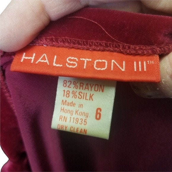 Vtg 80s Halston III Red Velvet Dress - Etsy
