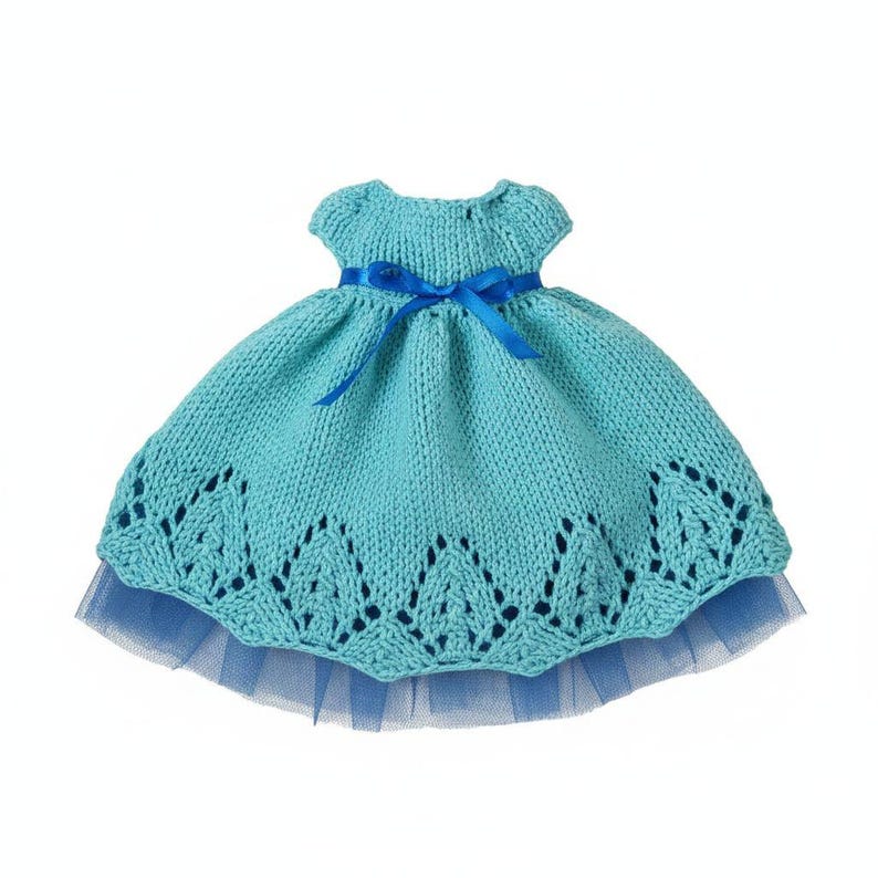 Knitted Dress Pattern PDF for 16-18" Dolls | Chart & Instructions ...