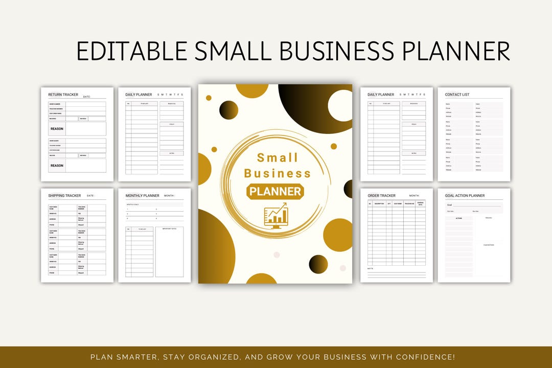 Editable Small Business Planner Template - Etsy
