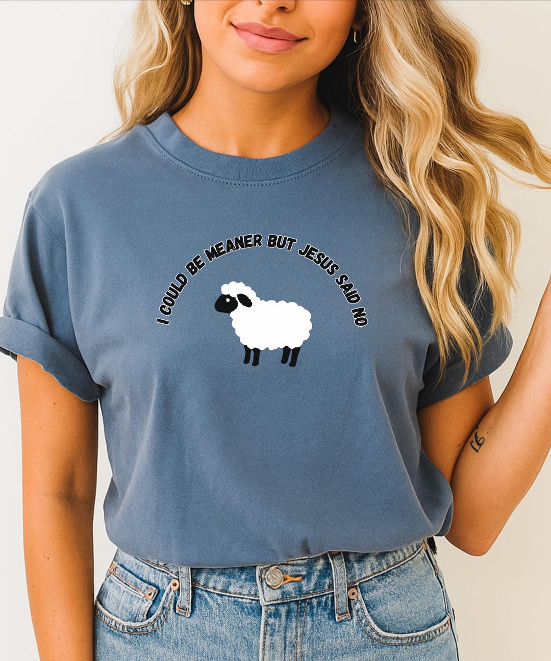 I Could Be Meaner but Jesus Said No PNG, Funny Christian Quote T-shirt ...