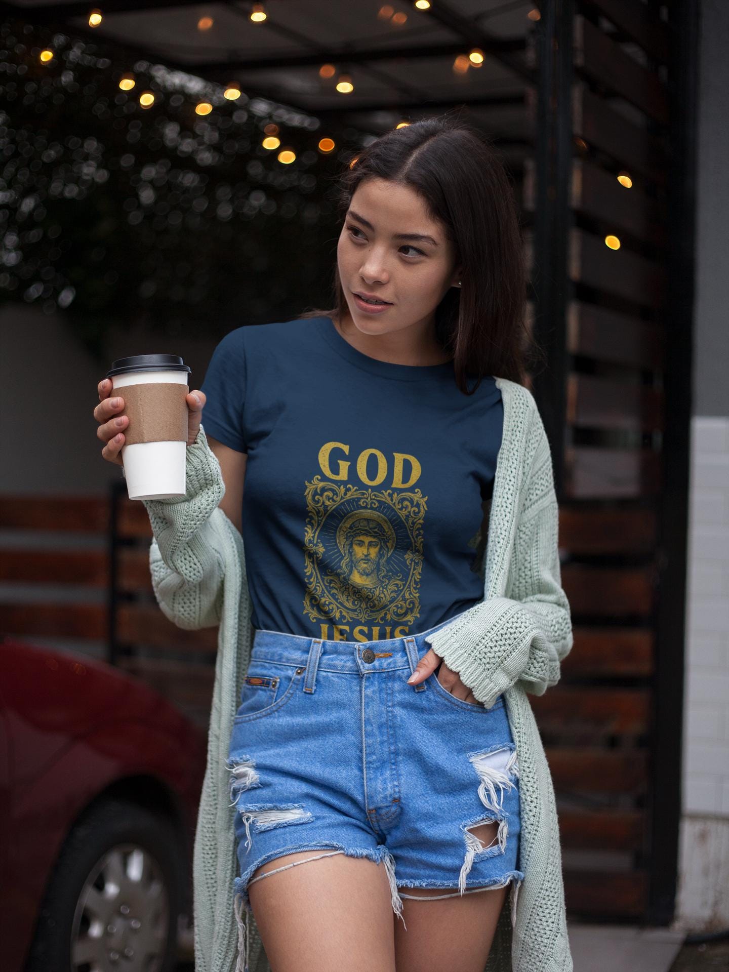 Vintage Jesus Christ T-shirt, Gold God Shirt, Christian Religious Art ...