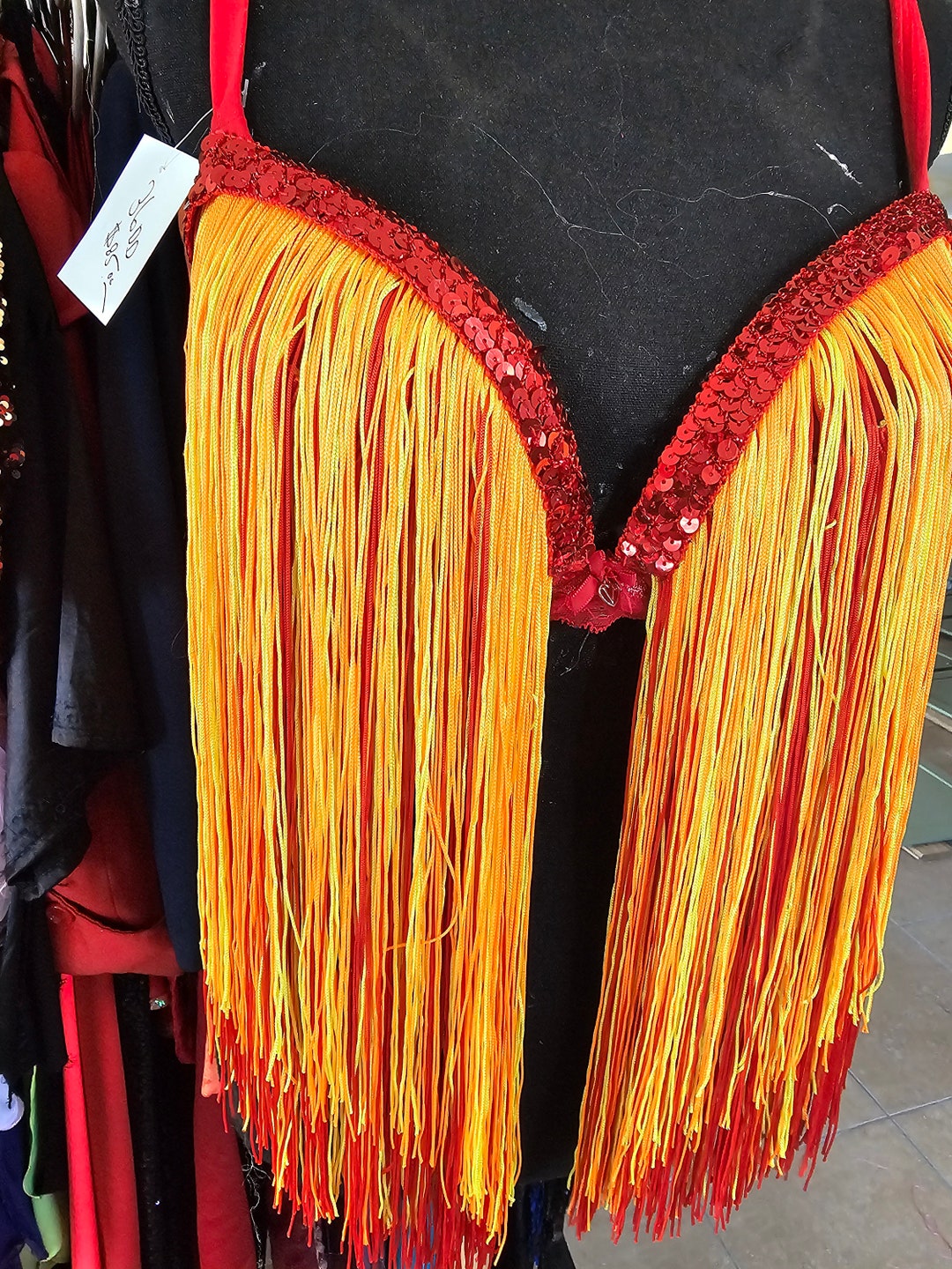 36DD Fire Fringe Burlesque Bra - Etsy