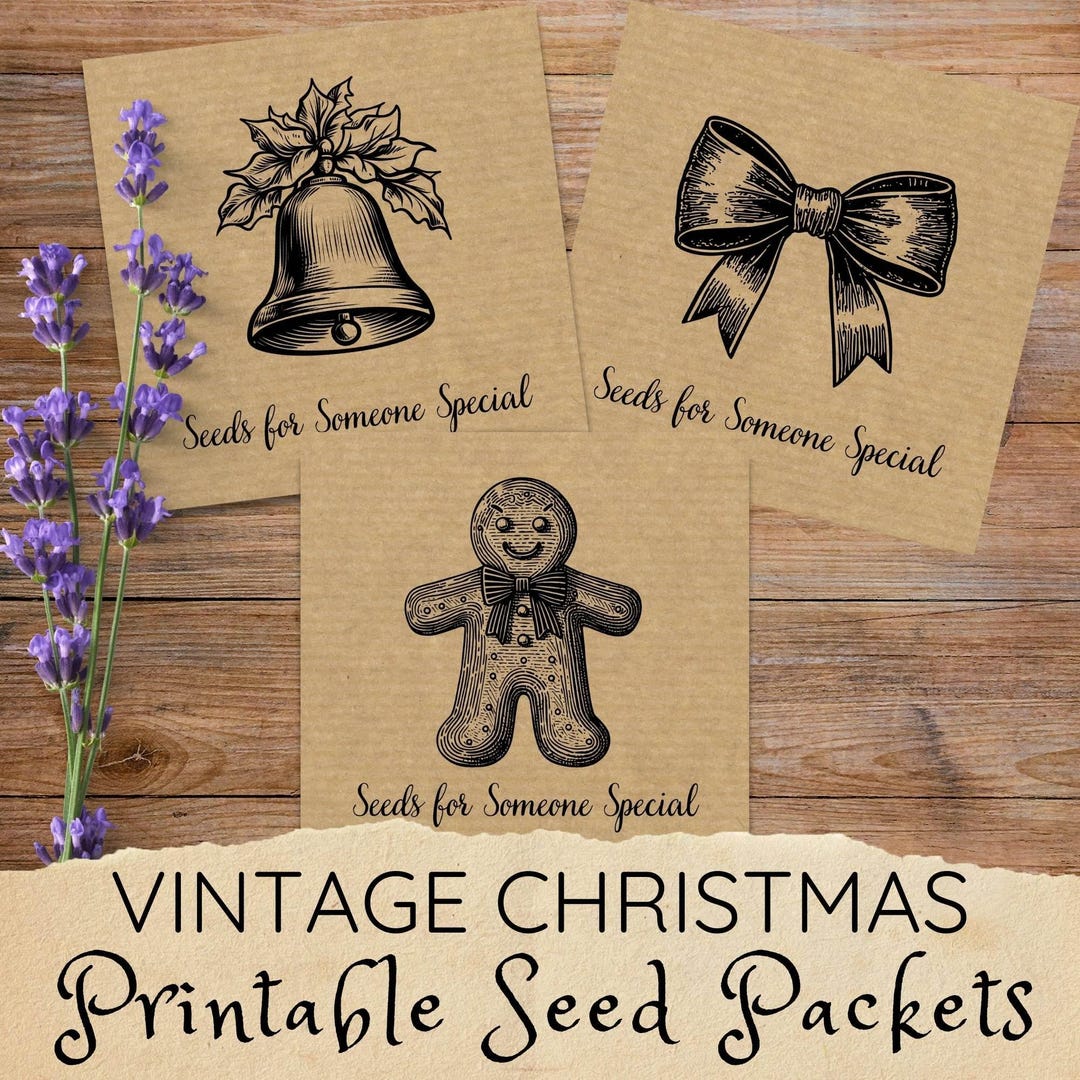 Vintage Christmas Seed Packets - Printable Gingerbread Man Giftful Mini ...