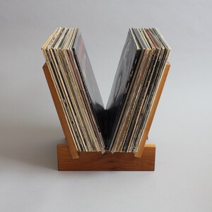 LP Record Stand in Solid Walnut - Etsy