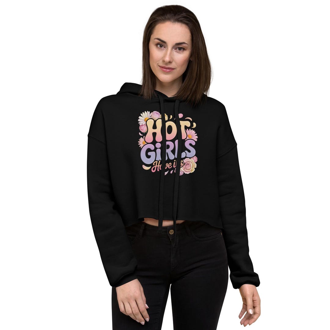 Hot Girls Have IBS Women Crop Hoodie - Etsy