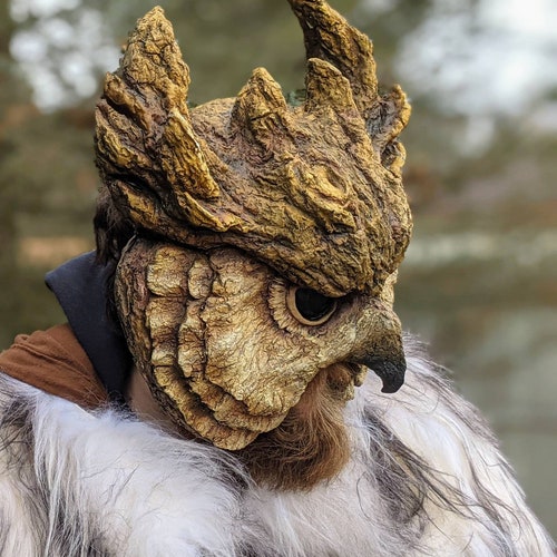 White Owl Mask Eagle Owl Owl Mask Bird Wearable Paper - Etsy
