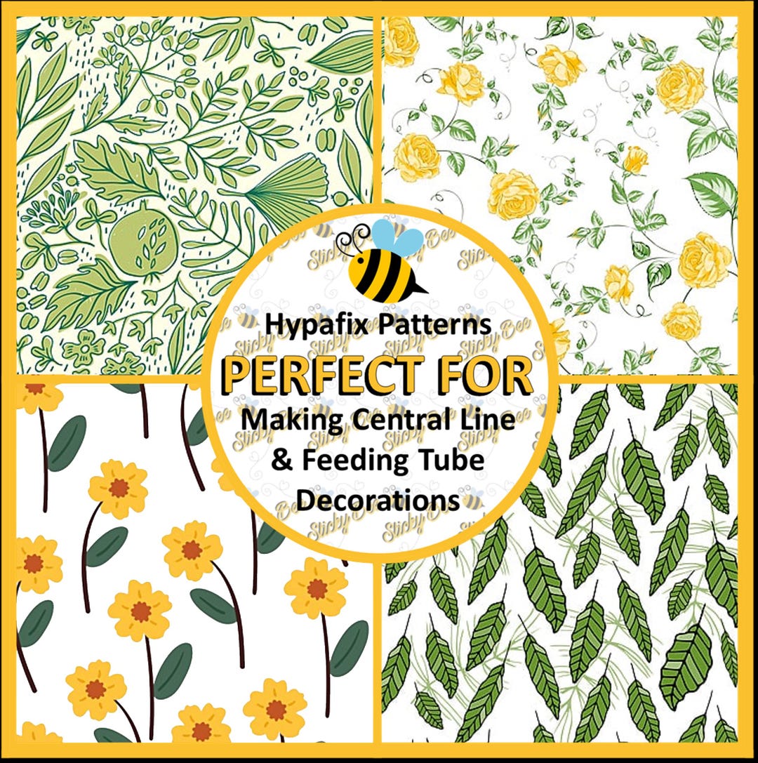 Tubie Tape | Floral Vol 6 | Central Line Dressing | Insulin Pump | Picc ...