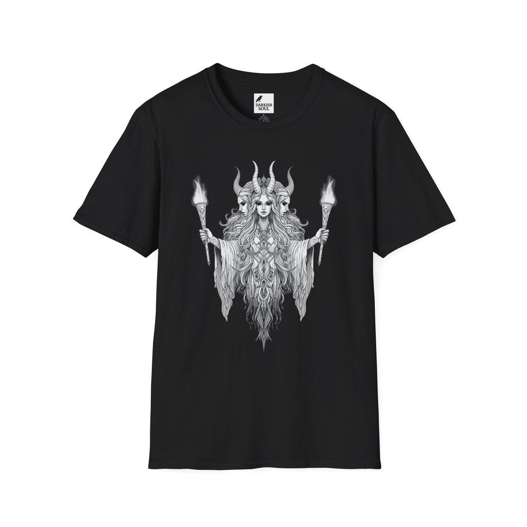 Three-headed Demonic Goddess Tank Top | Gothic Mythic Illustration - Etsy