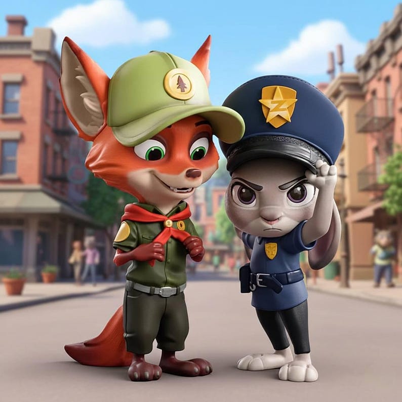 Zootopia 2 Judy Hopps & Nick Wilde Cosplay Figure - Etsy Australia