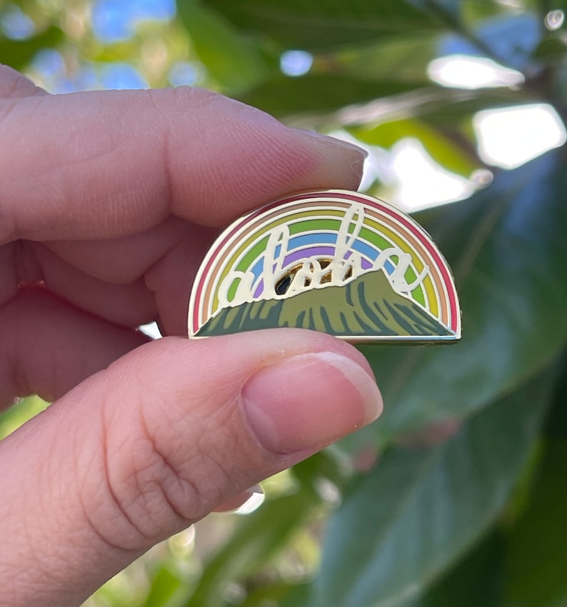 Aloha Anuenue Over Leahi - Hard Enamel Pin - Lapel Pin (black OR Gold ...