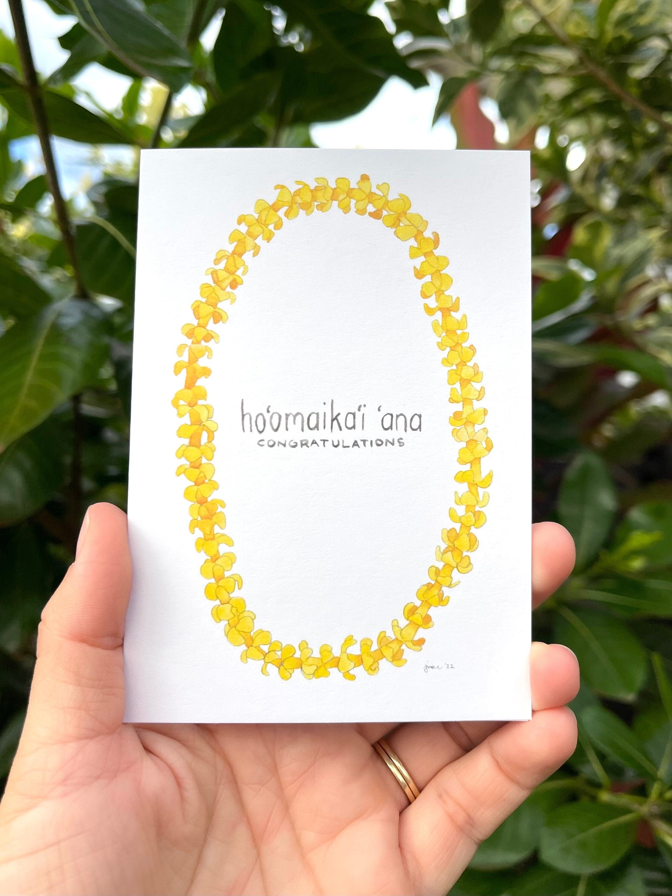 Hoomaikaiana congratulations Puakenikeni Lei Hawaii Greeting Card - Etsy