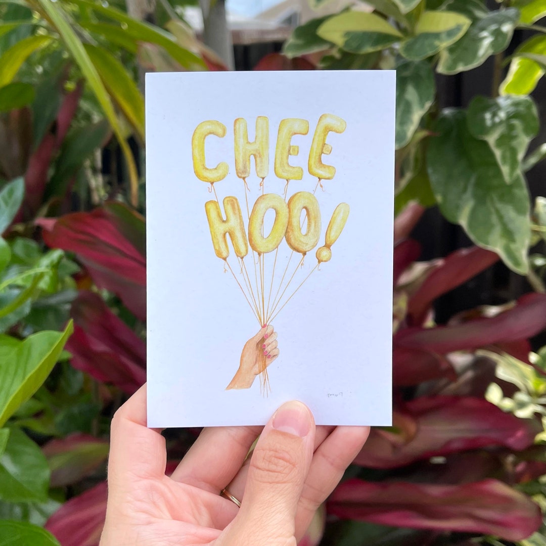 Chee Hoo Gold Balloons Card Hawaii Greeting Card - Etsy Norway