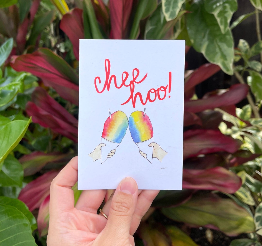 Chee Hoo! Shave Ice Cheers Card- Hawaii Greeting Card - Etsy