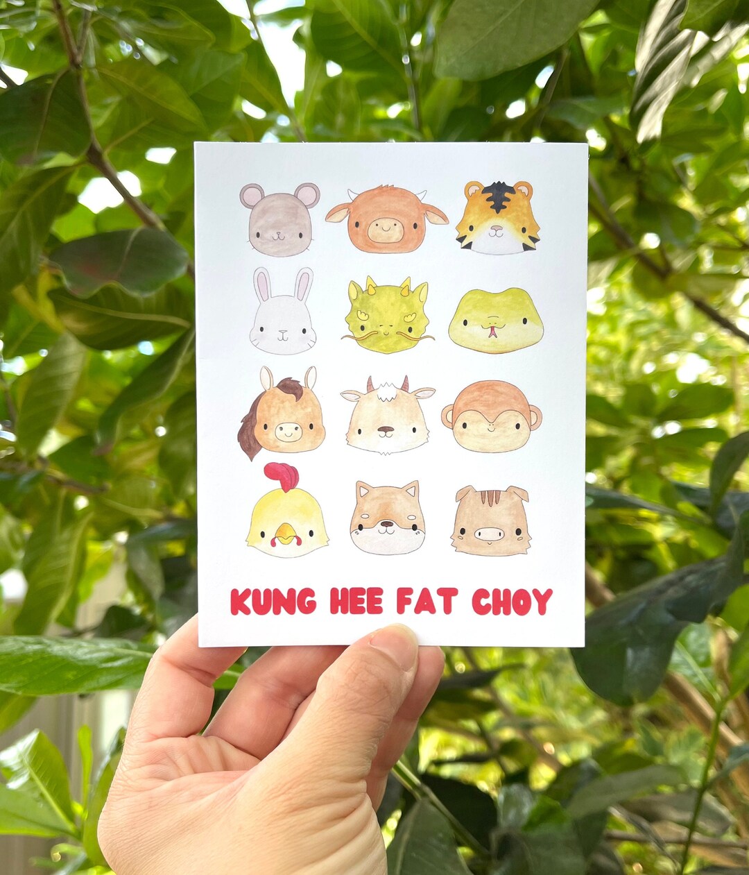 Chinese New Year Greeting Card - Kung Hee Fat Choy (all Zodiac Animals ...
