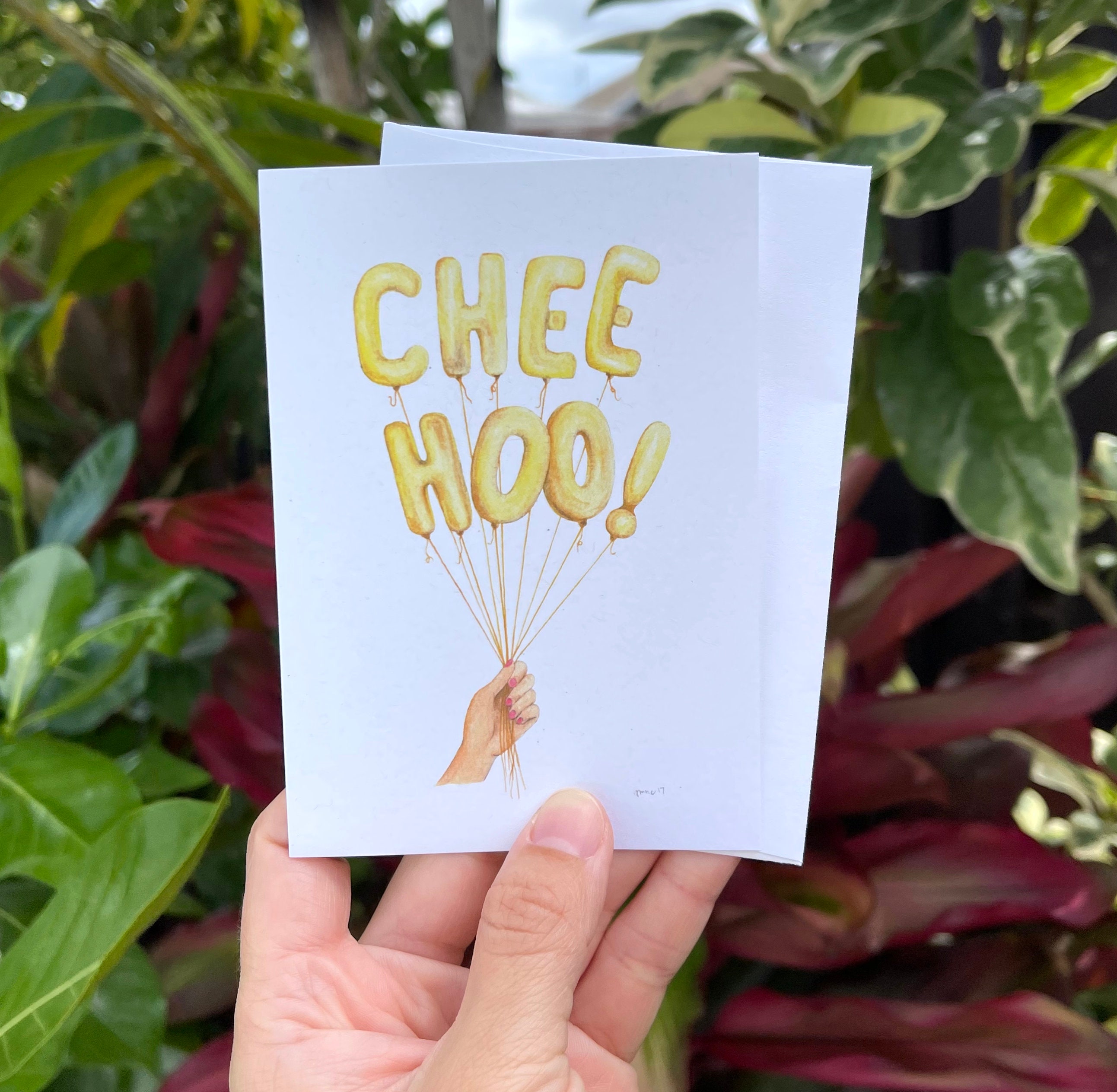 Chee Hoo Gold Balloons Card Hawaii Greeting Card - Etsy