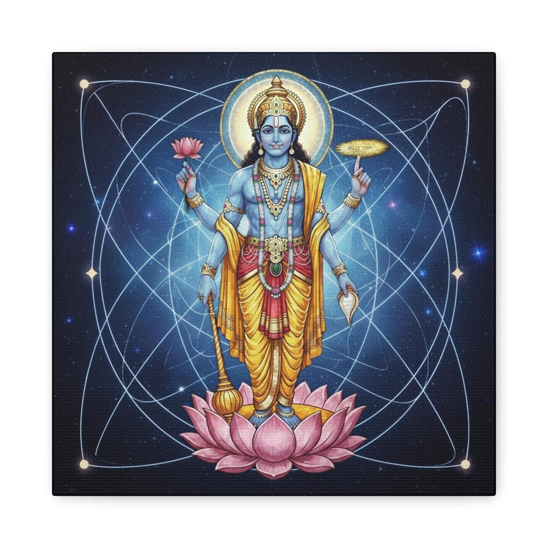 Lord Vishnu Mosaic Art Print, Cosmic, Sacred Geometry Wall Decor ...