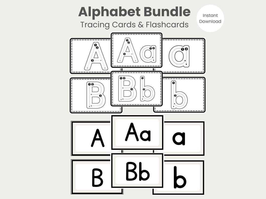 Alphabet Bundle| Tracing Cards for Kindergarten | Phonics Flashcards ...