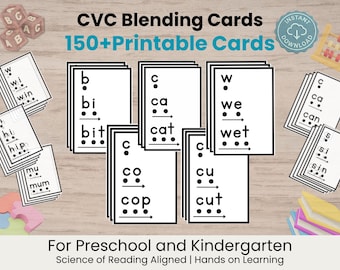 CVC Successive Blending Cards – Science of Reading Phonics Flashcards ...