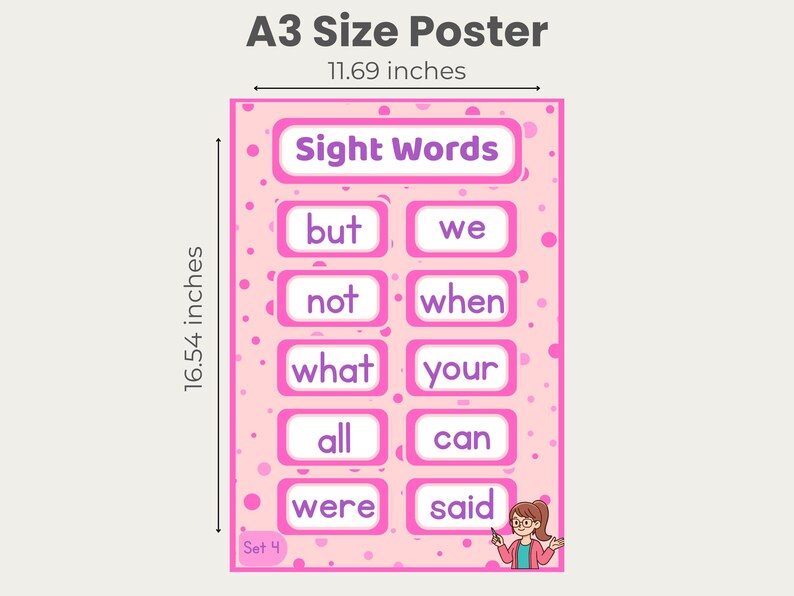 First 100 Fry Words Posters | Printable Sight Words | Kindergarten ...