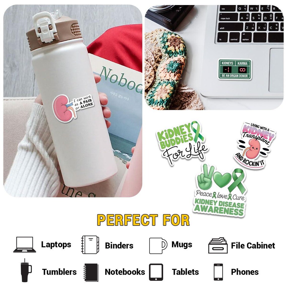 12 PCS Kidney Donor Sticker Pack – Kidney Disease Awareness, Kidney ...