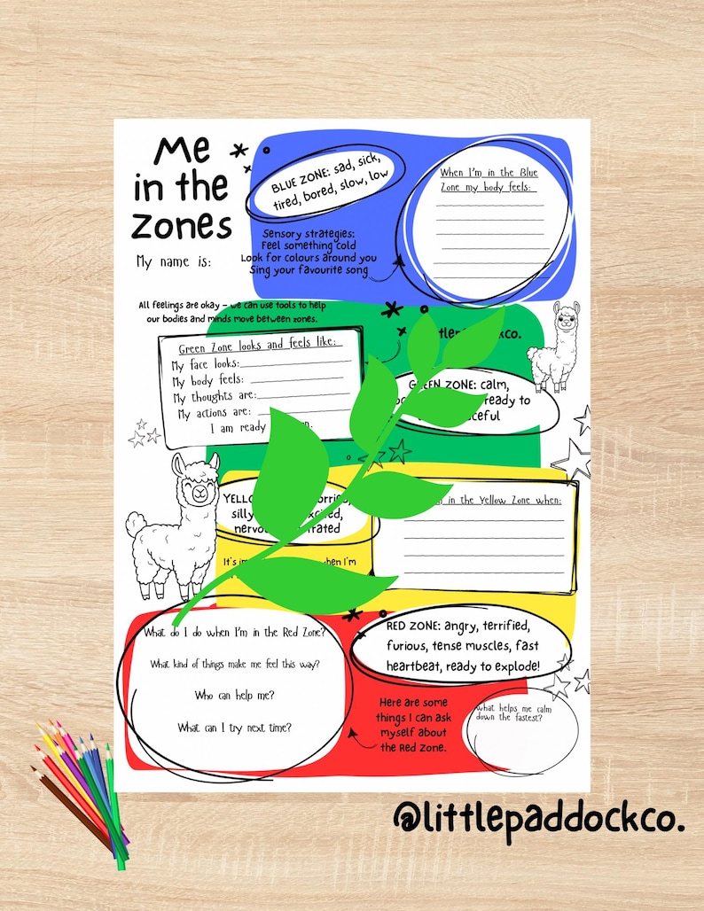 Zones of Regulation Calm Plan & Reflection Sheets (PDF) - Etsy
