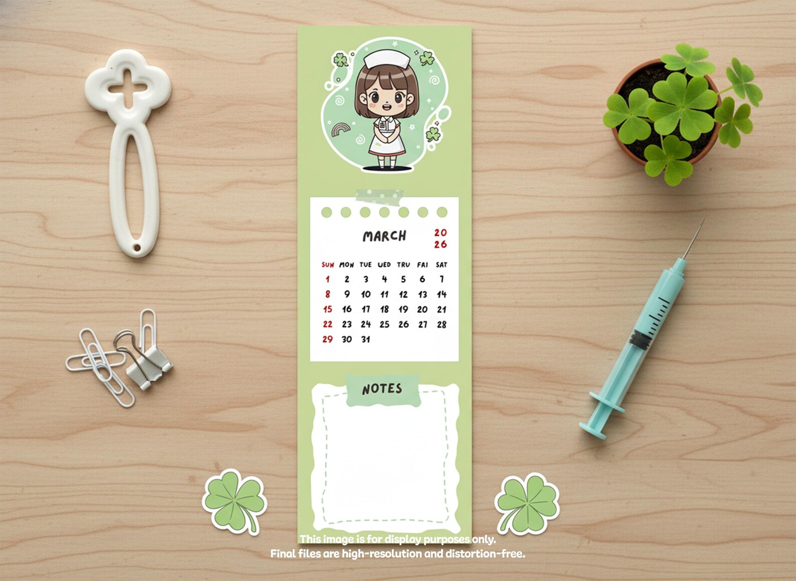 2026 Calendar Printable Nurse Bookmark Set Monthly Calendar Diy Medical ...