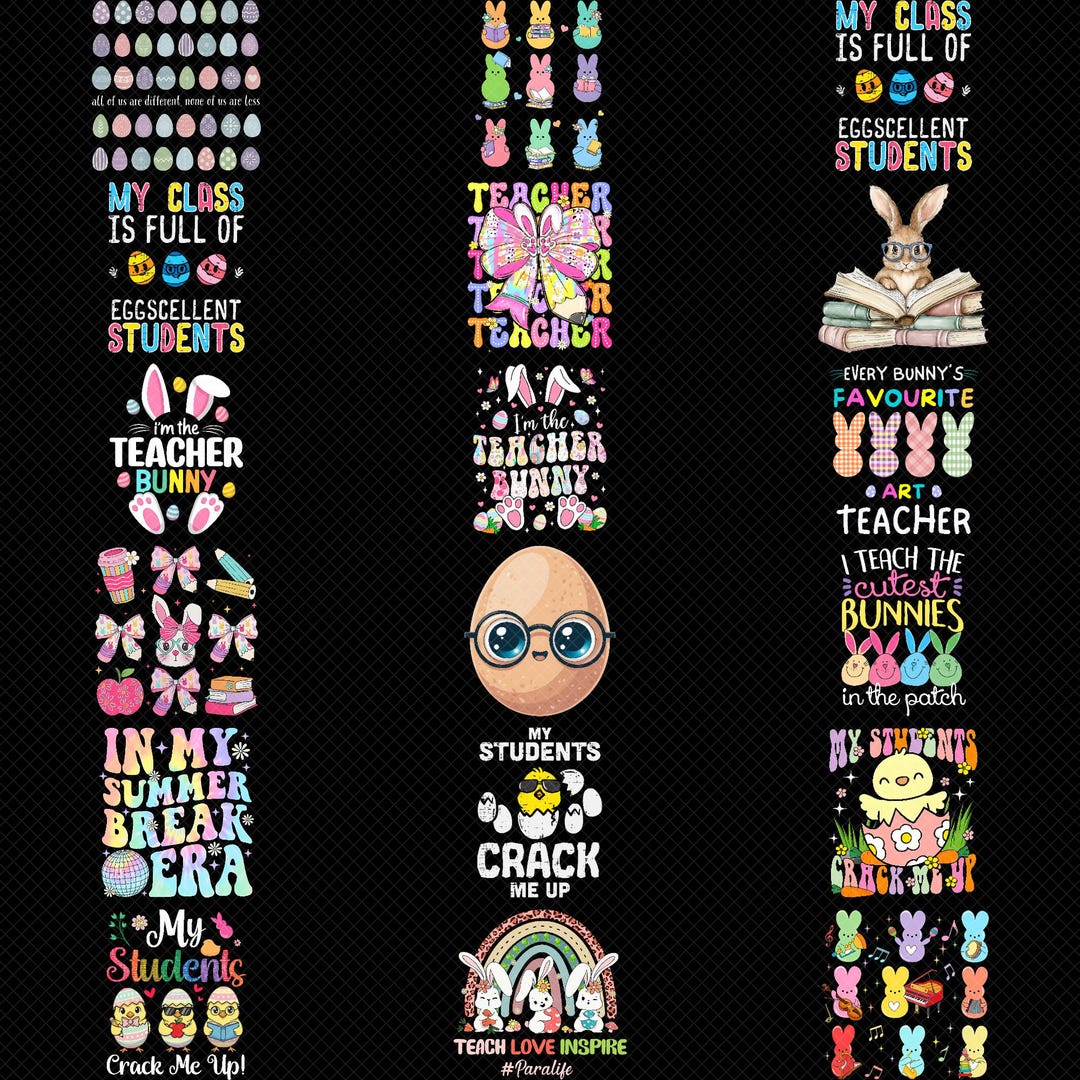 Teacher Easter Bunny PNG Bundle Digital Download My Class is Full of ...