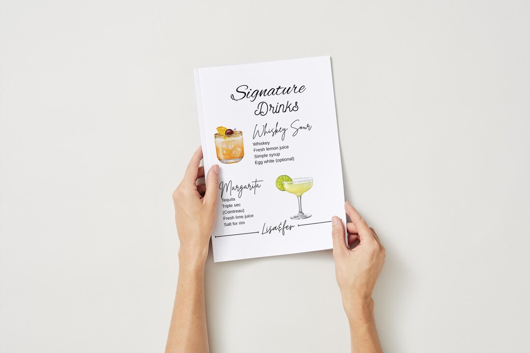 Signature Drink Menu Template Bar Menu, 300+icons Printable Canva ...