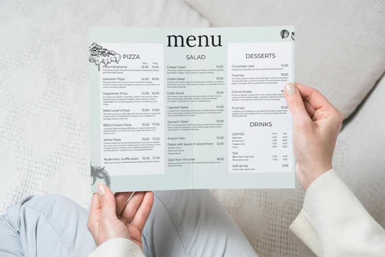 Editable Cafe Menu Template: Modern Restaurant Design (canva, A4 ...